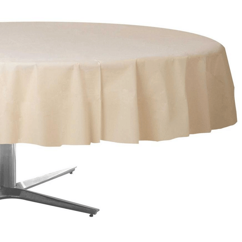 Shop Vanilla Cream Round Plastic Tablecover 84in - Party Centre, UAE 2024
