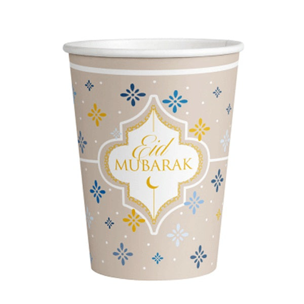 Shop Now Eid Ramadan Paper Cups 8oz, 8pcs - Party Centre, UAE 2024